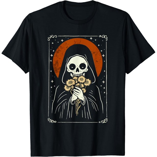 Death Brings Flowers Cute Reaper Skull And Bouquet T-Shirt - Walmart.com