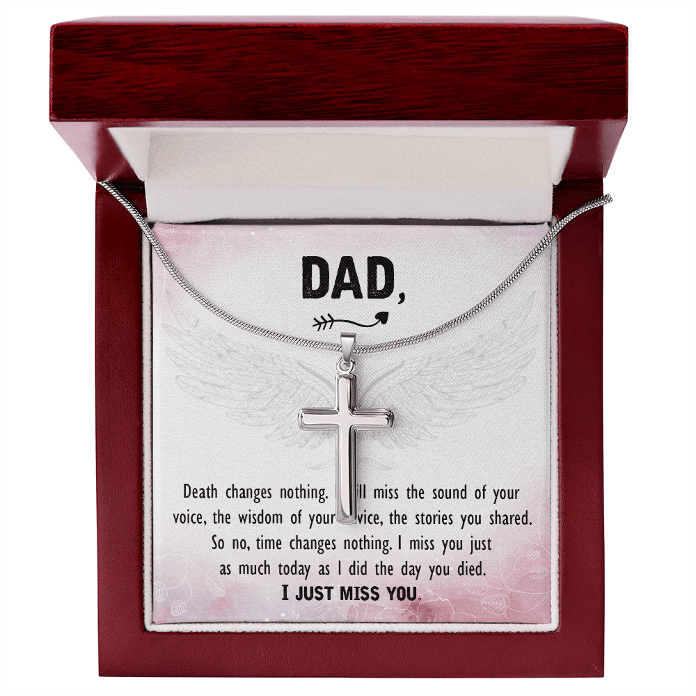 Death Changes Nothing Dad Memorial Dad Memorial Cross Necklace Sympathy ...