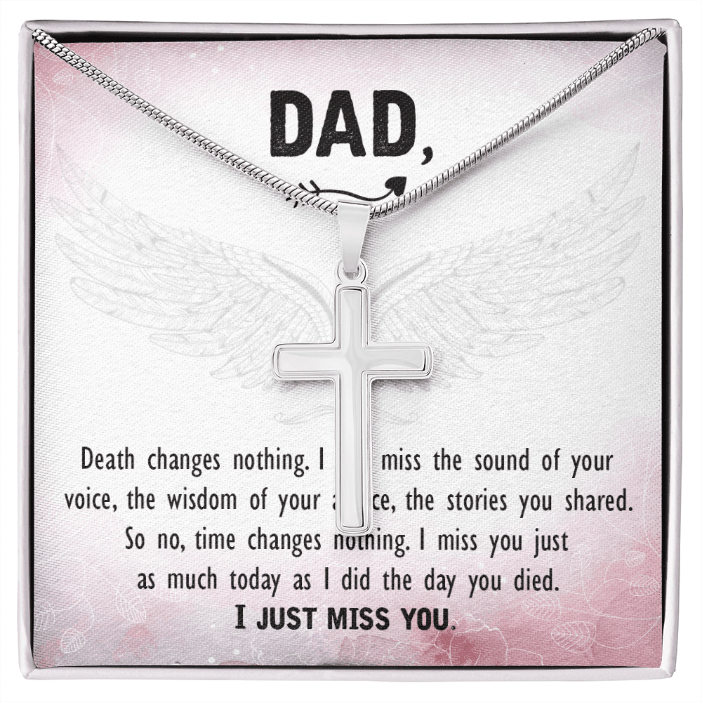 Death Changes Nothing Dad Memorial Dad Memorial Cross Necklace Sympathy ...