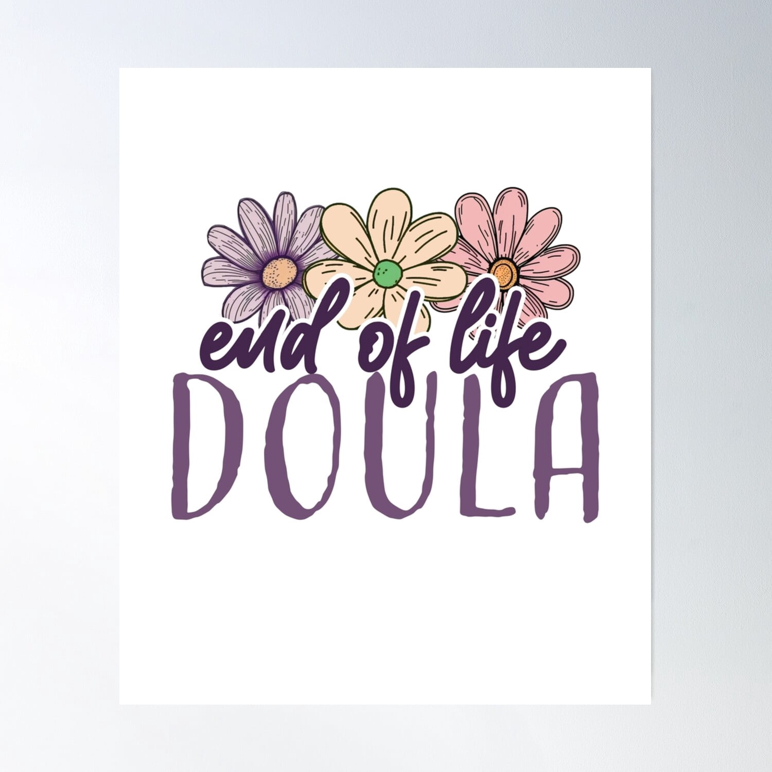 Death Doula End Of Life Doula Floral Poster Wall Art, Modern Wall Decor ...