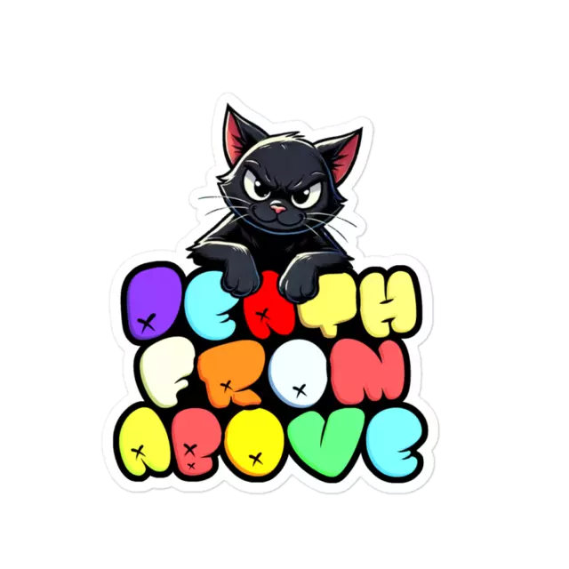 Death From Above Sticker Cat Meow Phone Decal Water Bottle Stickers Car ...