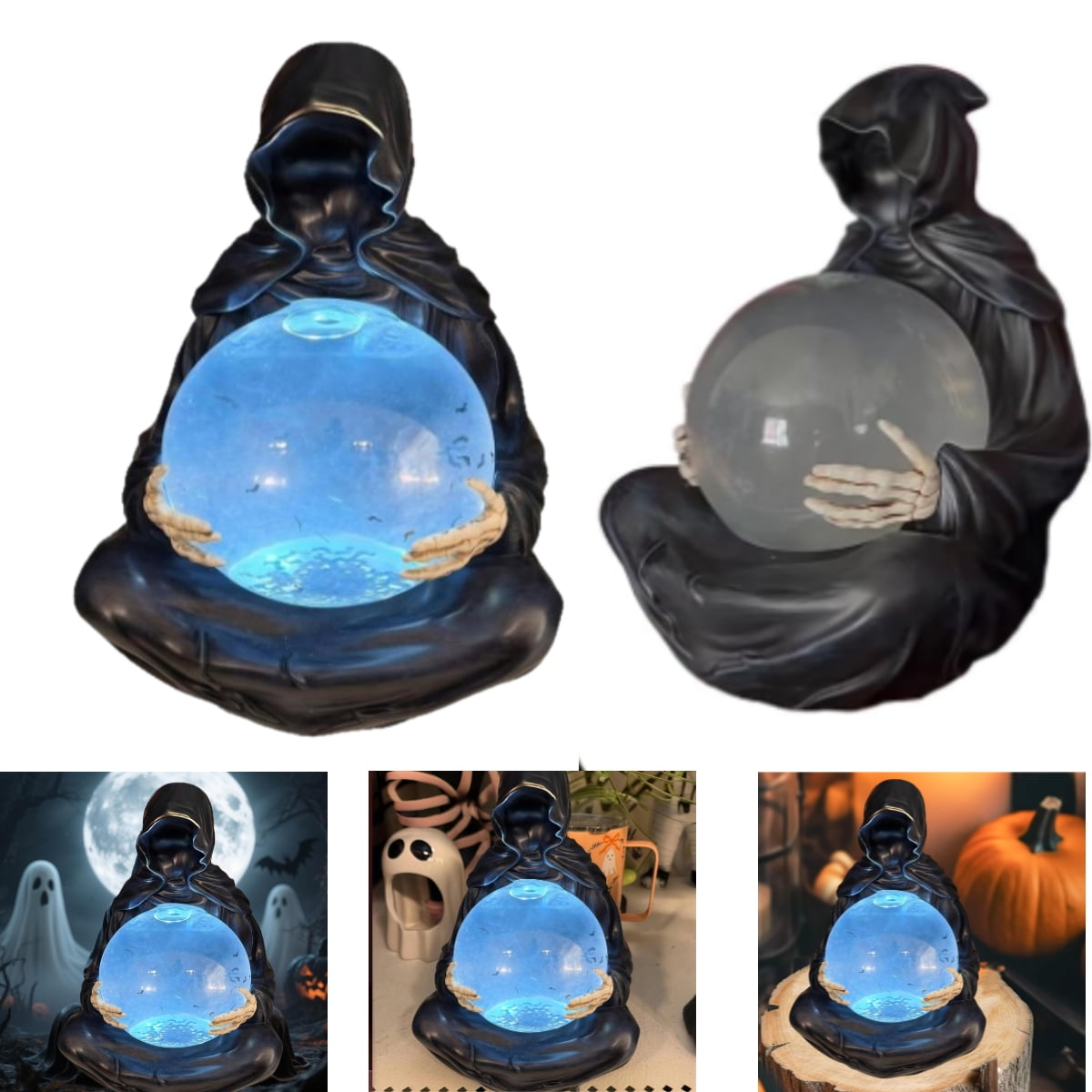 The Death God's Crystal Ball, Mysterious Wizard Crystal Ball Ornament ...