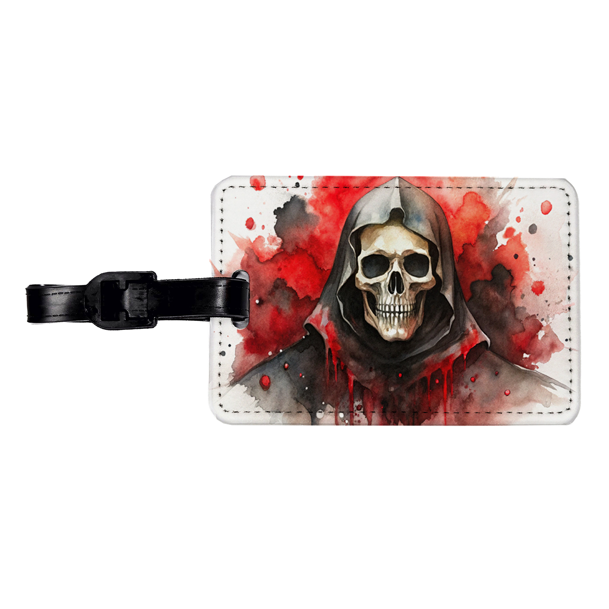 Death Grim Reaper Black Red Shades Watercolor Faux Leather Travel ...