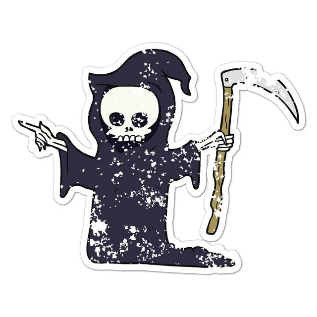 Death Grim Reaper Sticker Indoor Outdoor Phone Decal Water Bottle ...