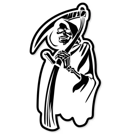 Death Grim Reaper Sticker Phone Decal Water Bottle Stickers Car Decals ...