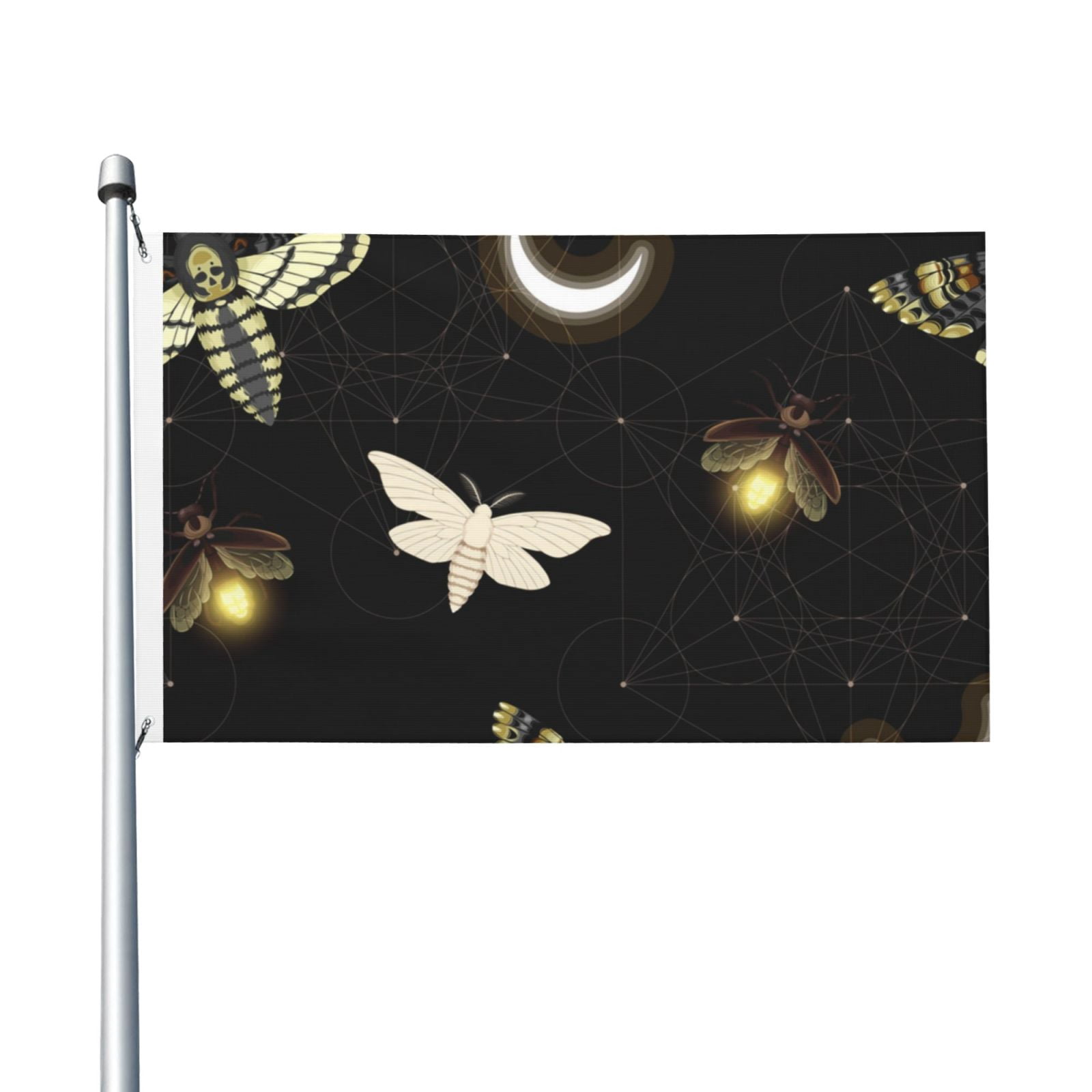 Death Head Hawk Moth Fireflies Flag 3X5 Ft Garden Yard House Flags ...