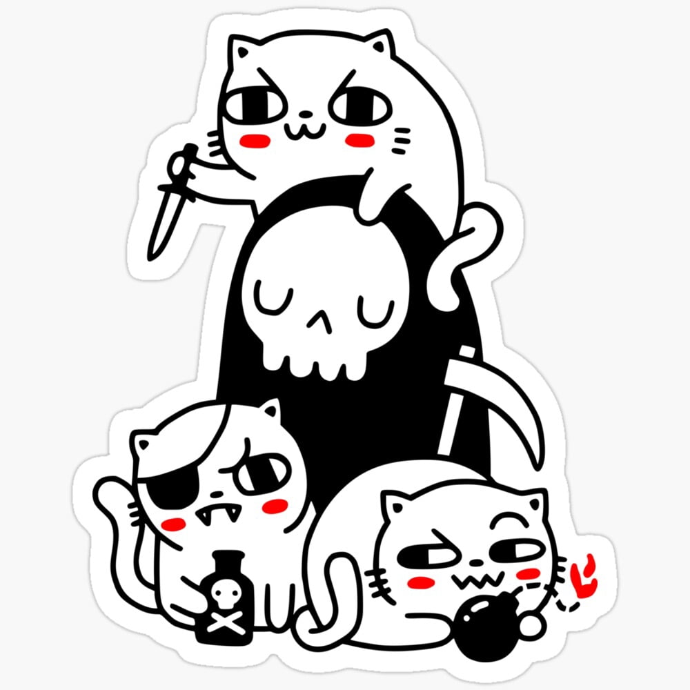 Death Is A Cat Person Sticker Phone Decal Water Bottle Stickers Car ...
