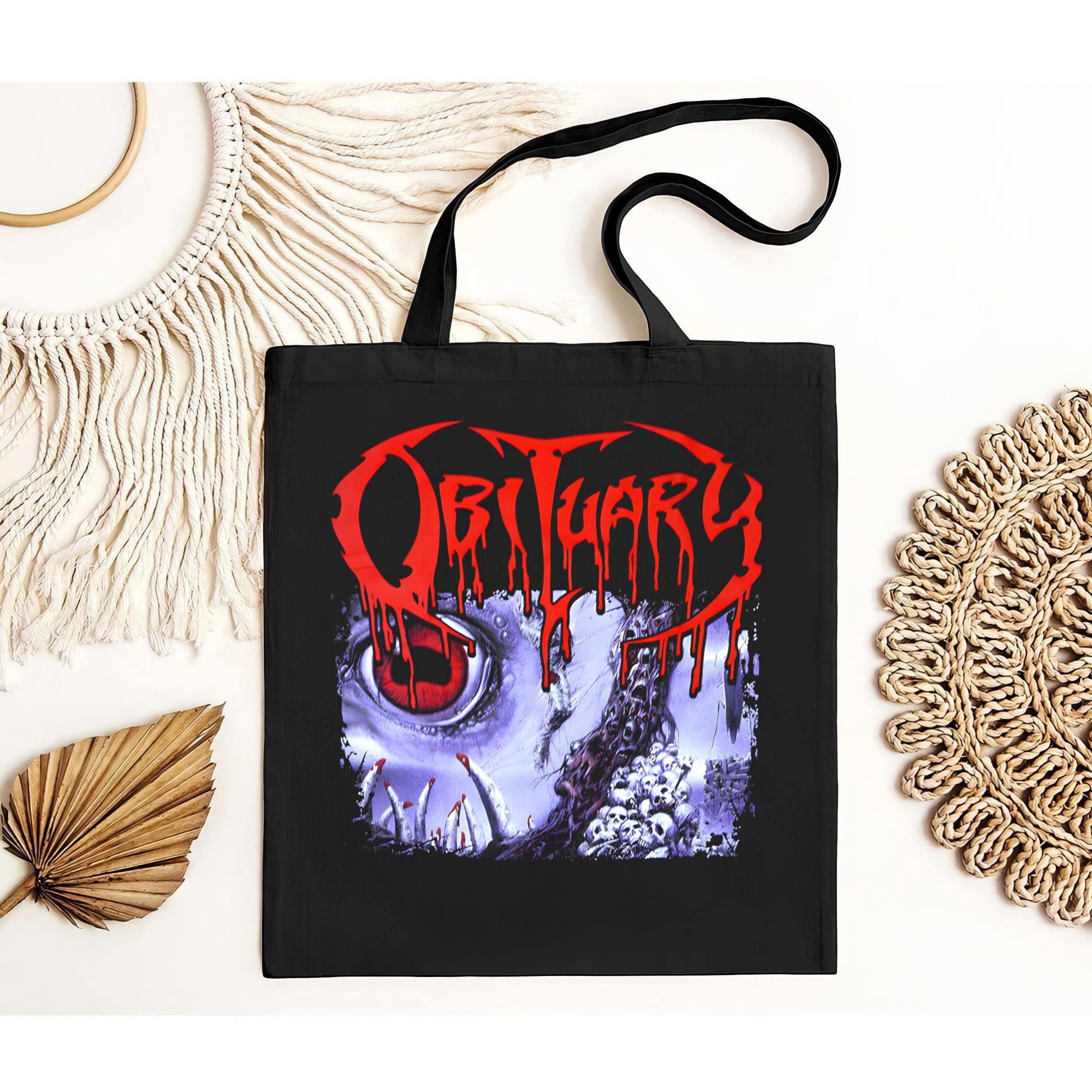 Death Metal Band Inspired Bag, Black Heavy Music Graphic , Retro Rock ...