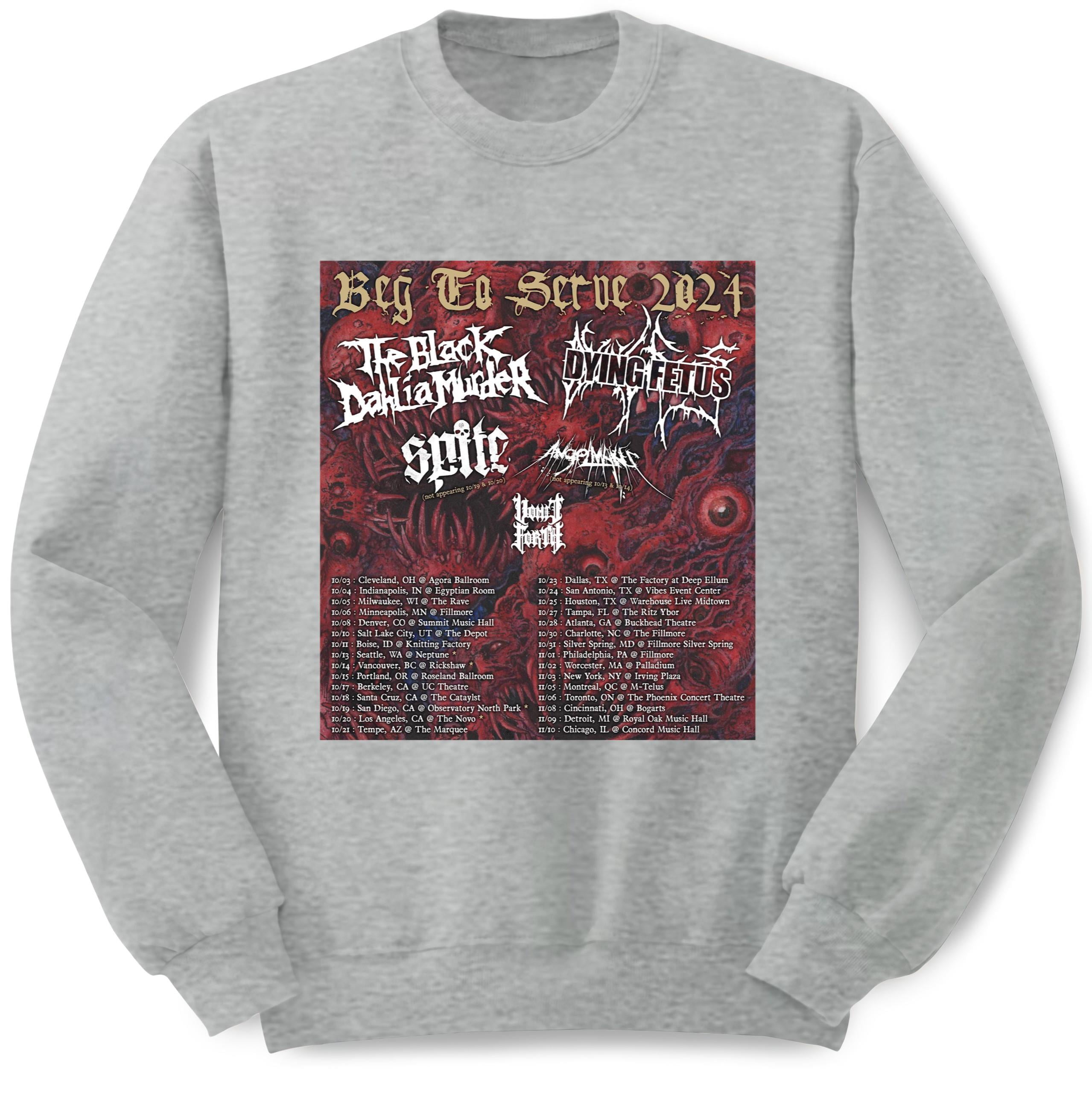 Death Metal Band Tribute Tee, Tour Beg To Serve 2024 Shirt Full Size ...