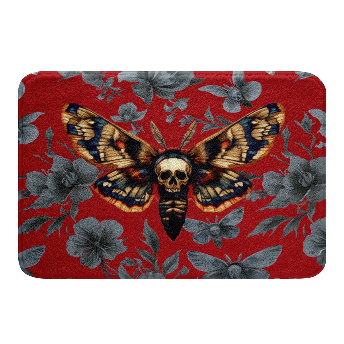 Death Moth Bath Mat Kids Gothic Skull Heads Doormats Floor Mats For ...
