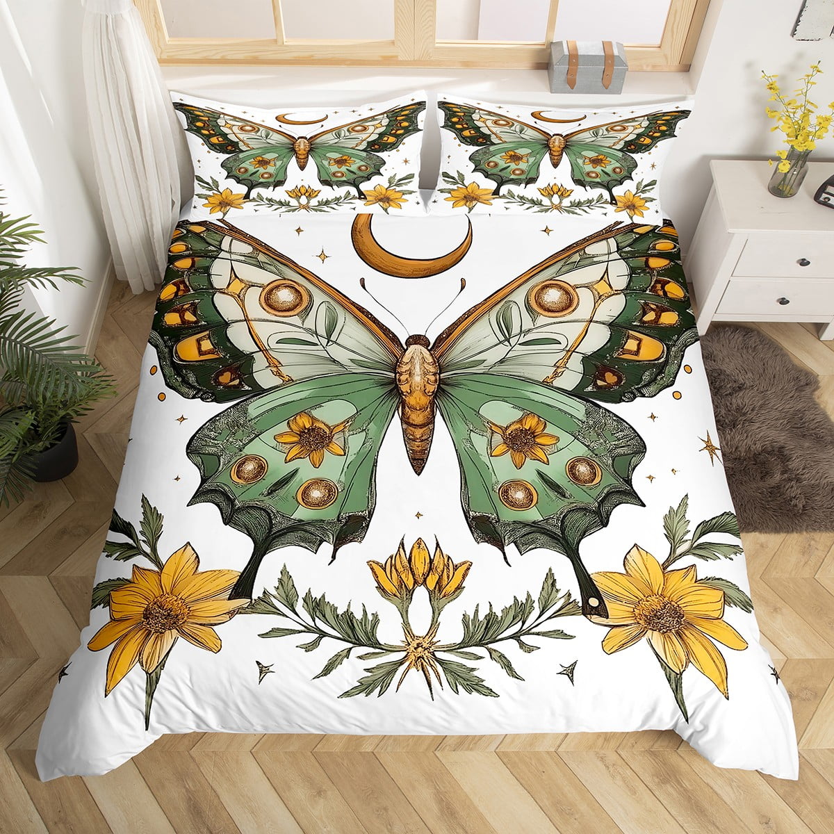 Death Moth Bedding Sets for Adult Gothic Style Duvet Cover Western ...