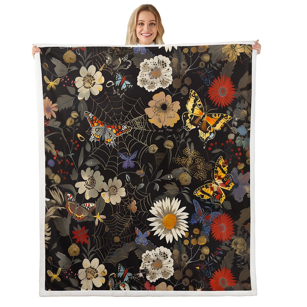 Death Moth Blanket, Retro Moth Gothic Throw Blanket for Boys Girls Kids ...