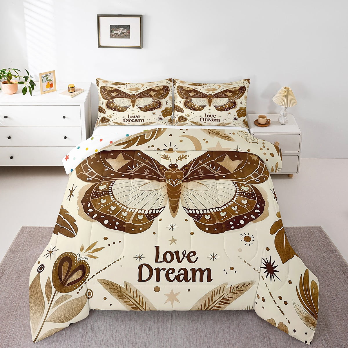 Death Moth King Comforter Set for Adult Women Teen Gothic Style Bedding ...