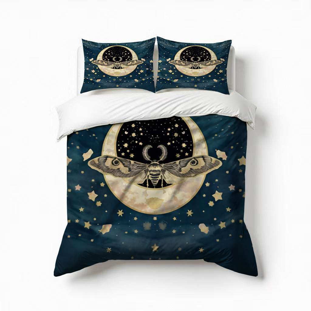 Death Moth Moon Bedding Set 3 Pcs Soft Microfiber Quilt Cover For ...