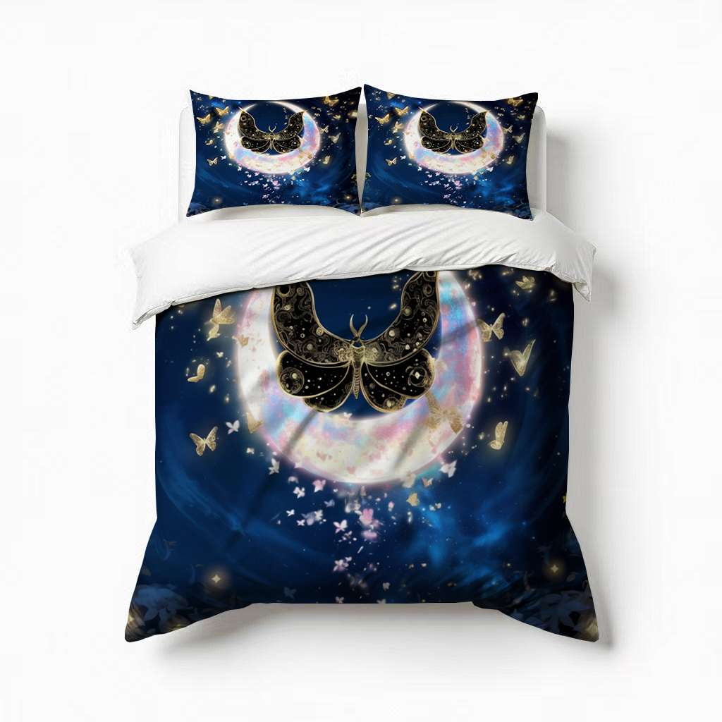 Death Moth Moon Bedding Set 3 Pcs Soft Microfiber Quilt Cover For ...