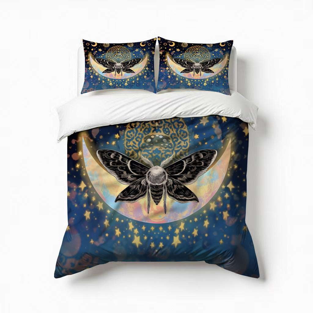Death Moth Moon Bedding Set 3 Pcs Soft Microfiber Quilt Cover For ...
