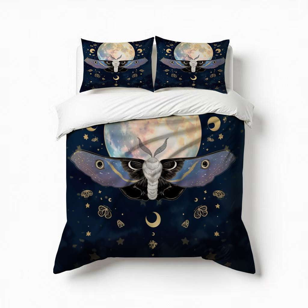 Death Moth Moon Bedding Set 3 Pcs Soft Microfiber Quilt Cover For ...
