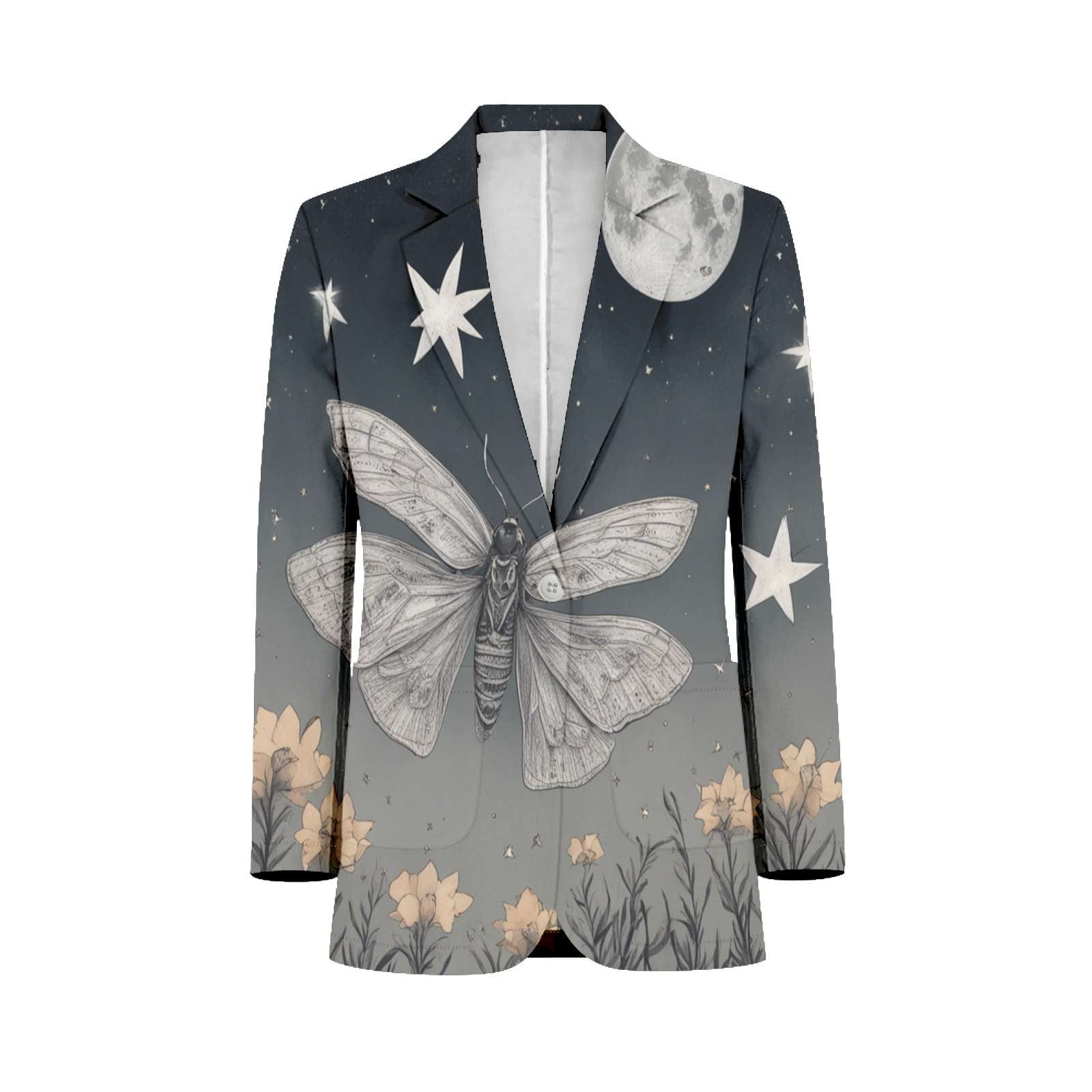 Death Moth Moon Customized Men's Suits full man Shawl Collar Gentleman ...