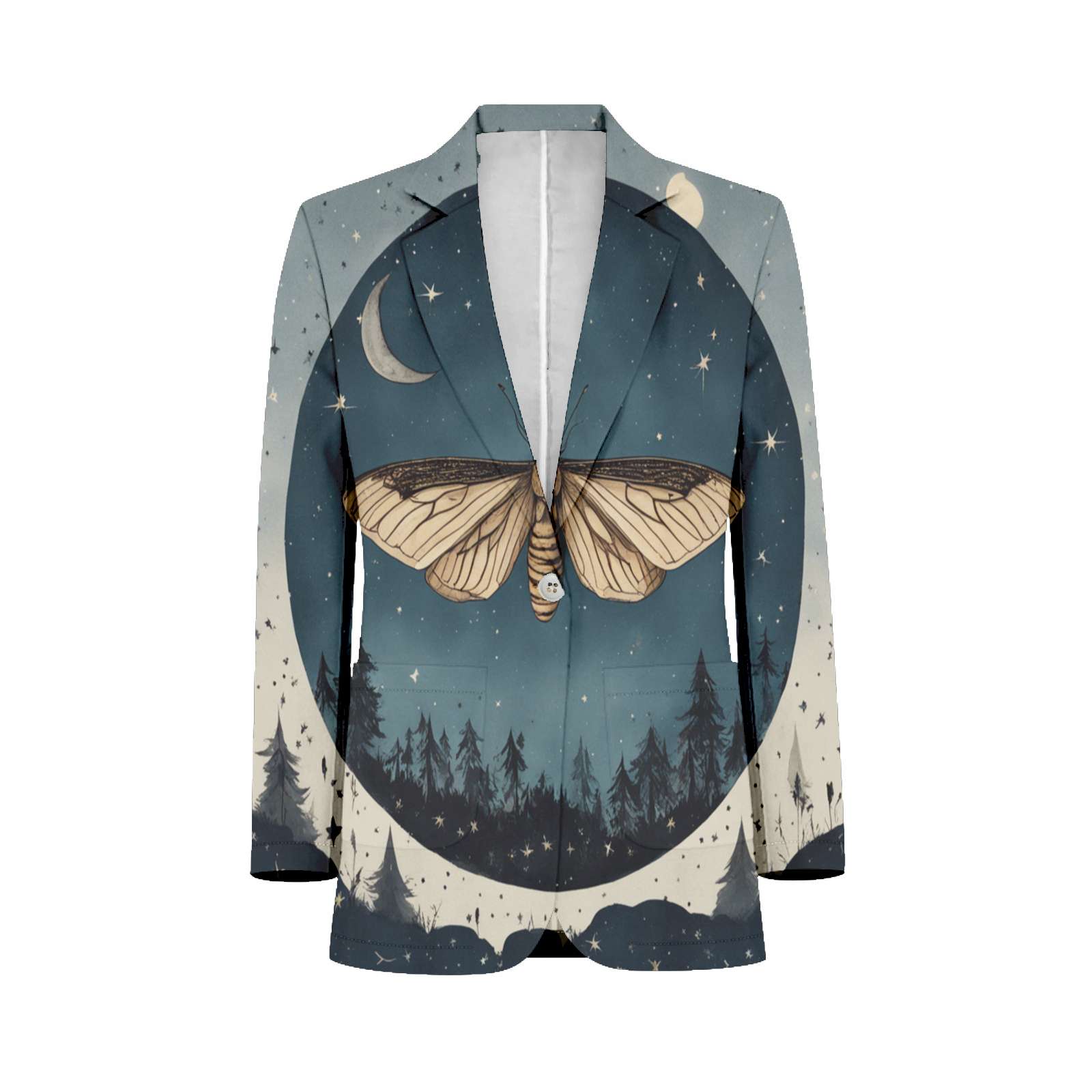 Death Moth Moon Men's Suit Blazer Casual Party Wear Slim Fit Suit ...