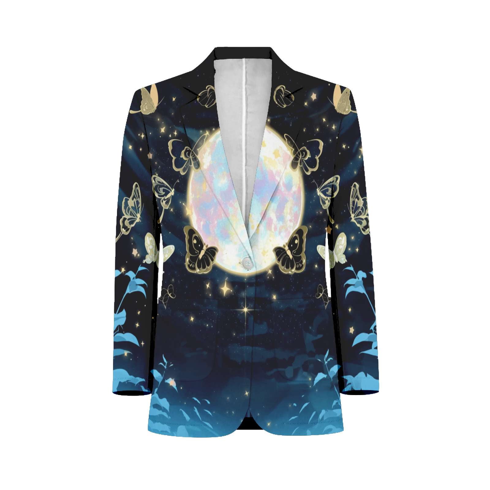 Death Moth Moon Mens Suits Shawl Collar Slim Fit Suit Mens Groom Jacket ...