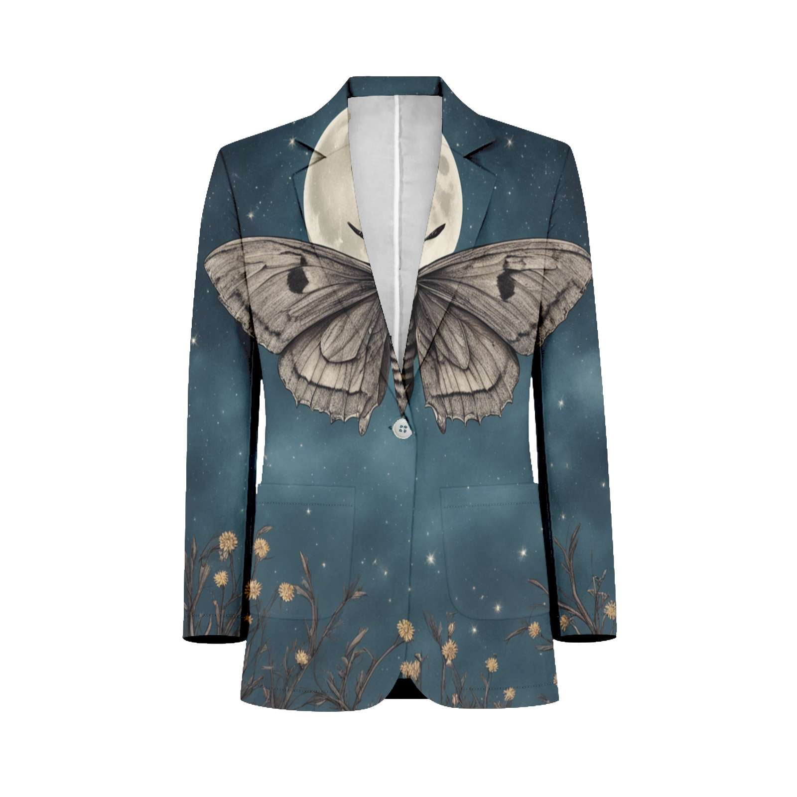 Death Moth Moon Mens Suits Shawl Collar Slim Fit Suit Mens Groom Jacket ...