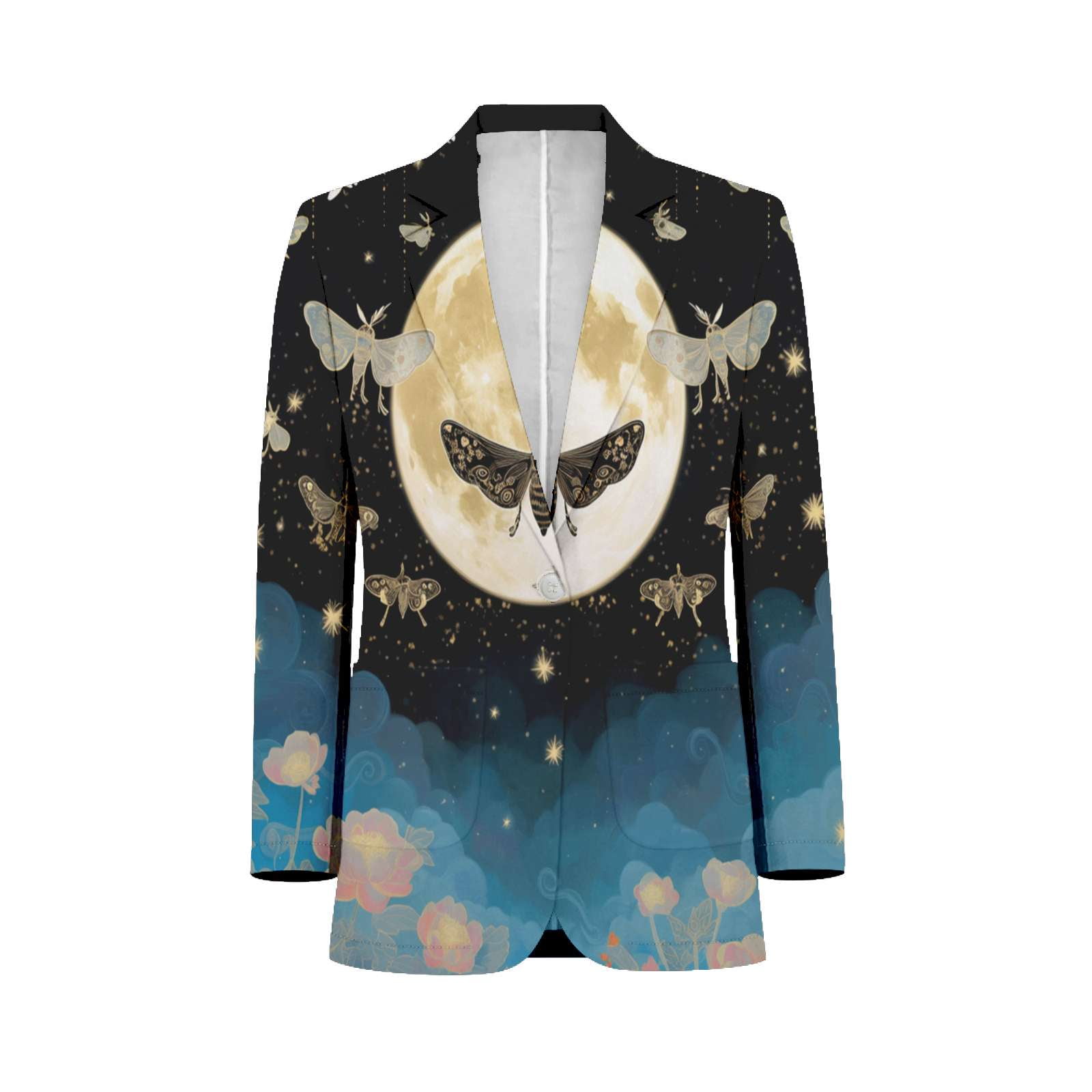 Death Moth Moon Mens Suits Shawl Collar Slim Fit Suit Mens Groom Jacket ...