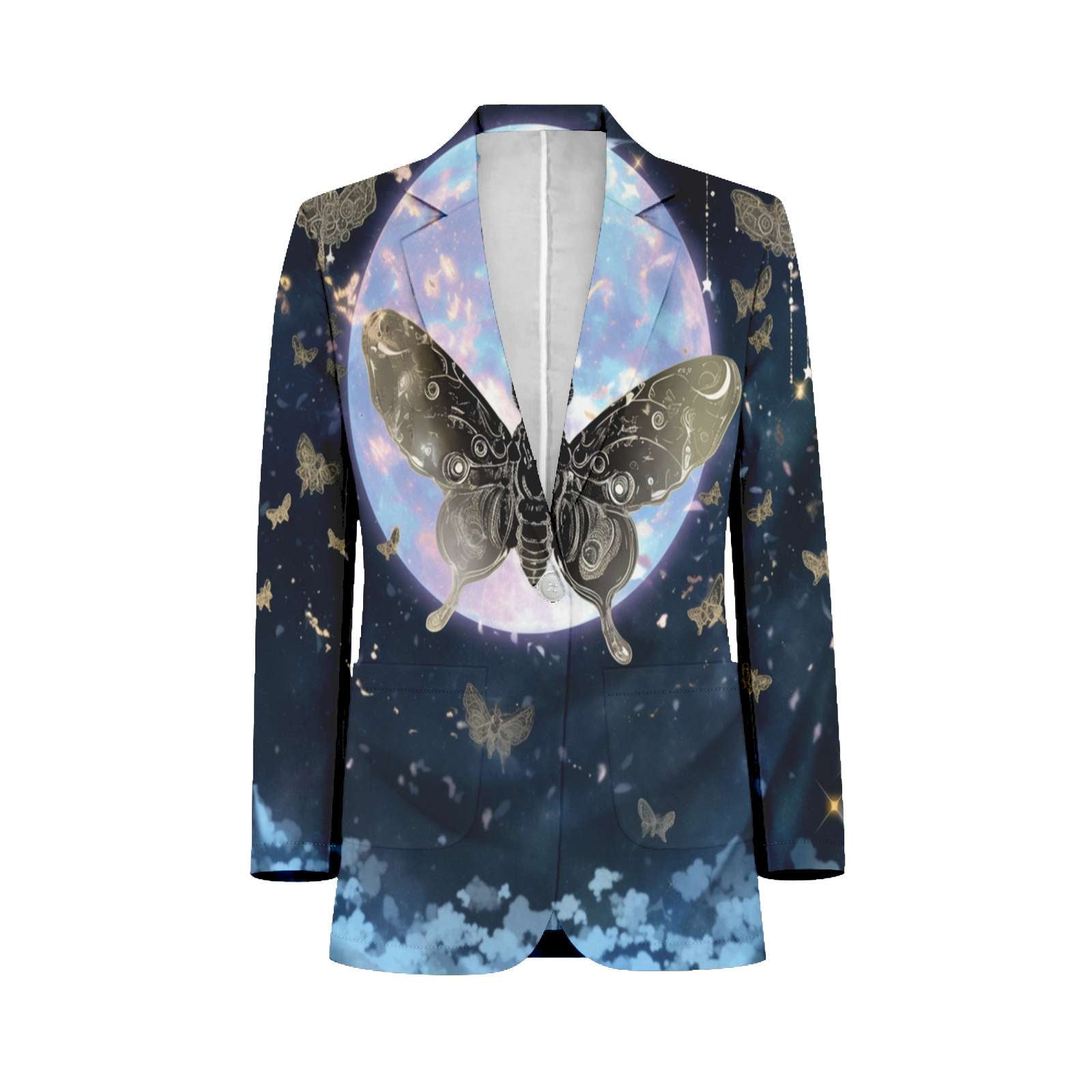 Death Moth Moon Mens Suits Shawl Collar Slim Fit Suit Mens Groom Jacket ...