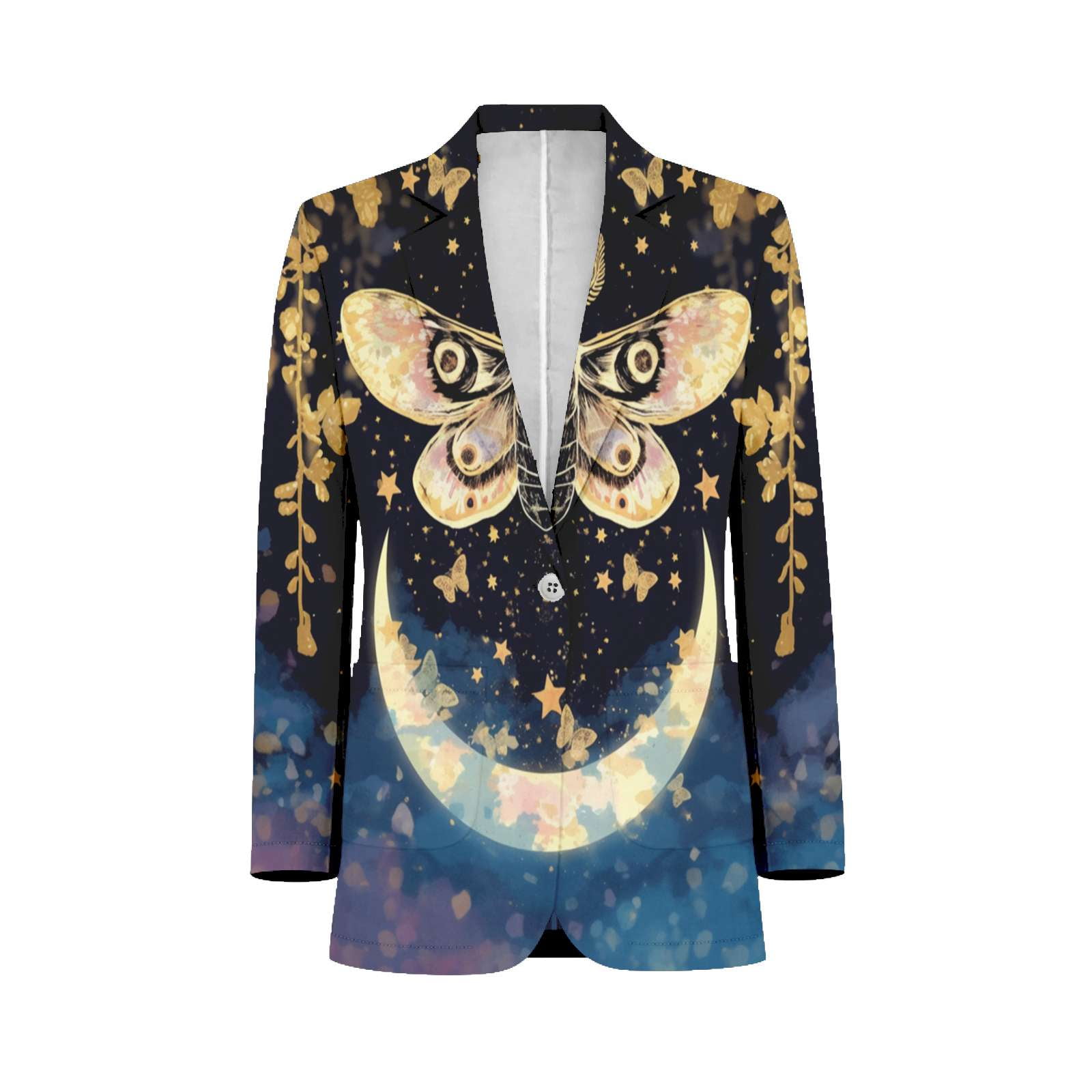 Death Moth Moon Mens Suits Shawl Collar Slim Fit Suit Mens Groom Jacket ...