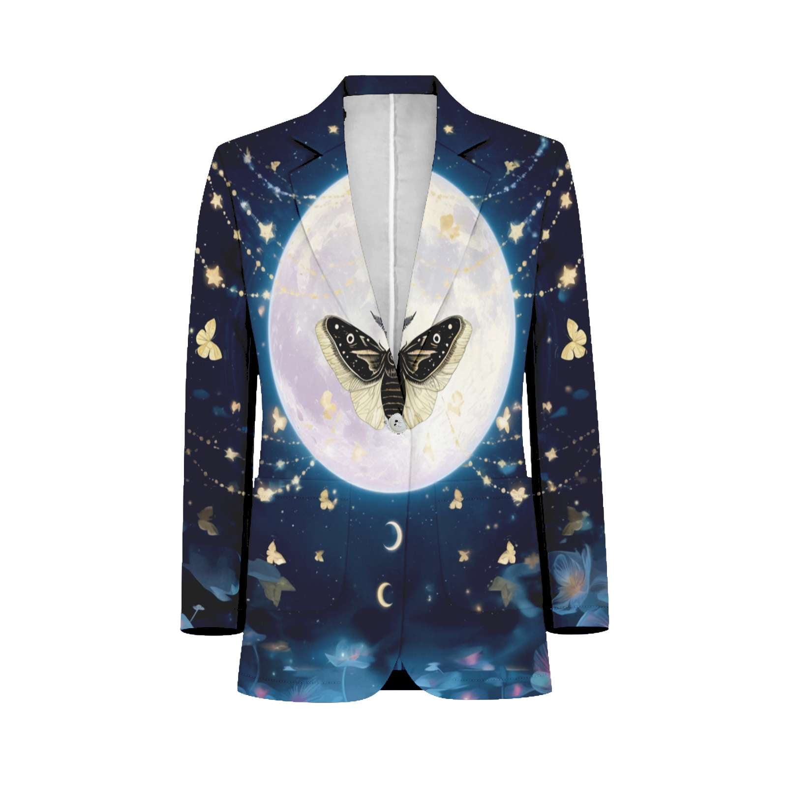 Death Moth Moon Mens Suits Shawl Collar Slim Fit Suit Mens Groom Jacket ...