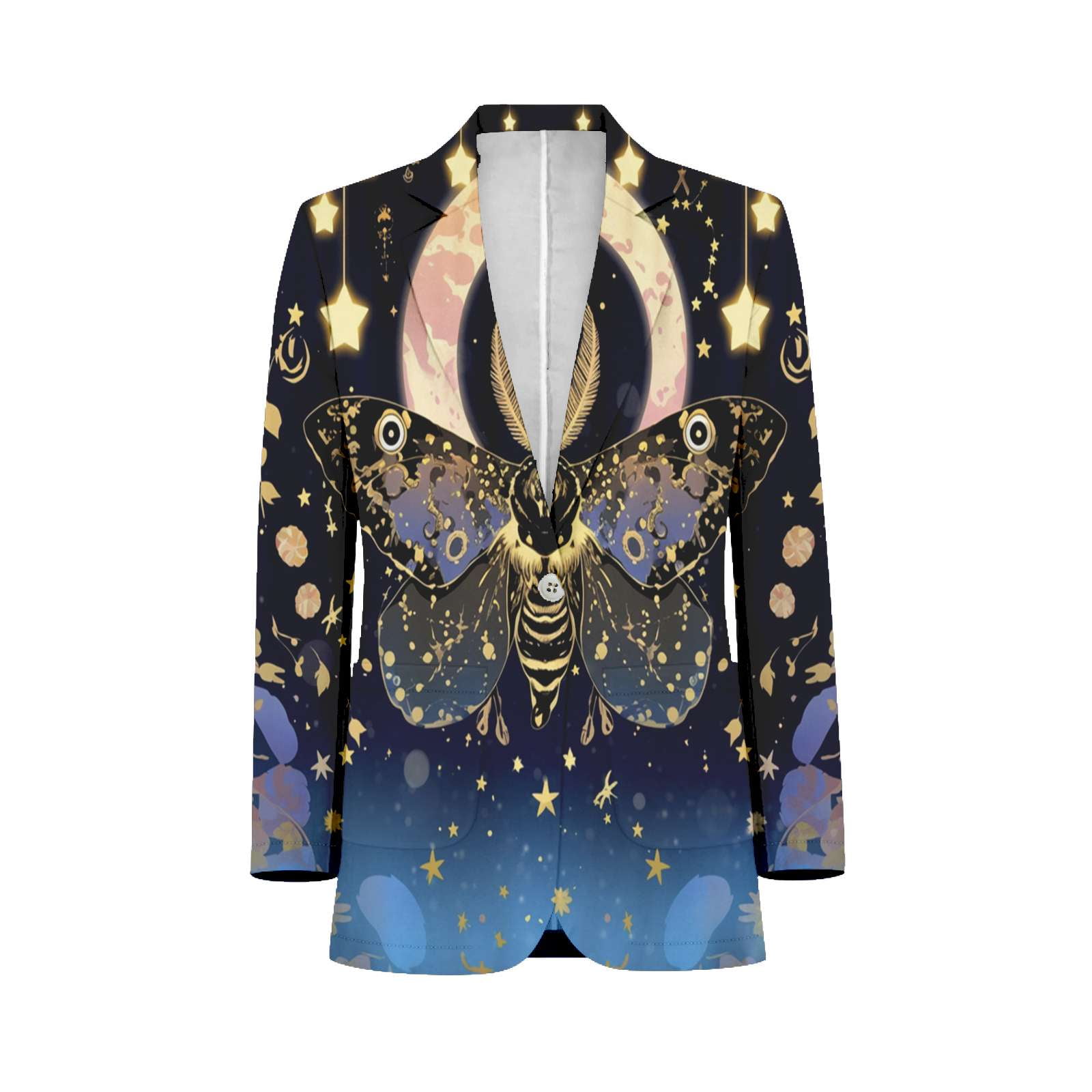 Death Moth Moon Mens Suits Shawl Collar Slim Fit Suit Mens Groom Jacket ...