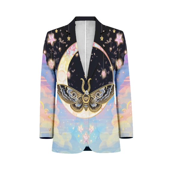 Death Moth Moon Mens Suits Shawl Collar Slim Fit Suit Mens Groom Jacket ...