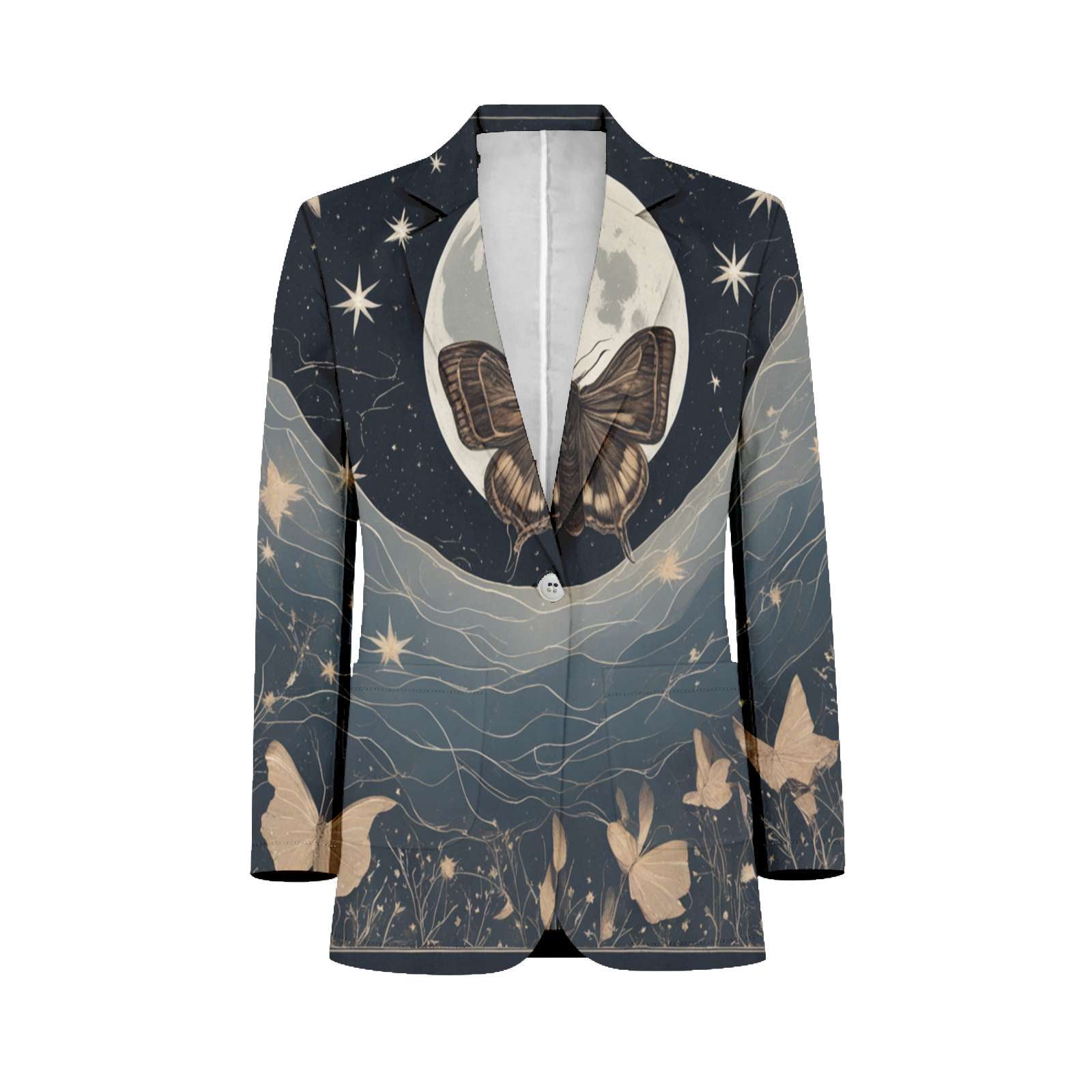 Death Moth Moon Mens Suits Shawl Collar Slim Fit Suit Mens Groom Jacket ...