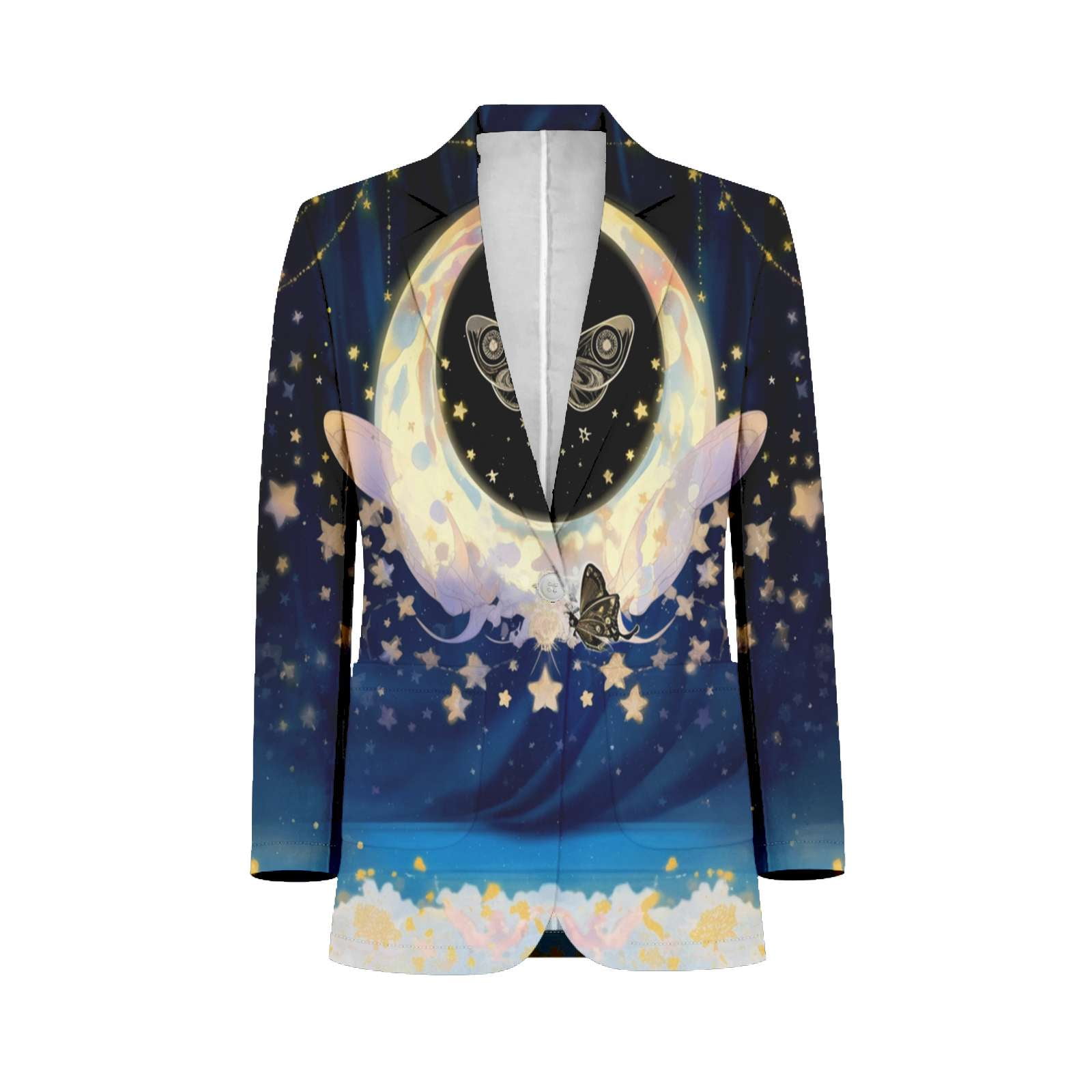 Death Moth Moon Mens Suits Shawl Collar Slim Fit Suit Mens Groom Jacket ...