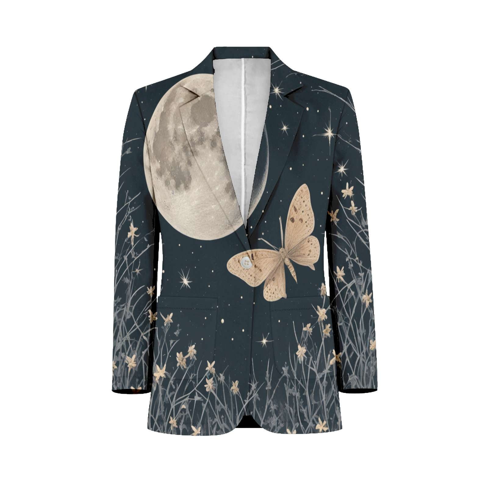 Death Moth Moon Mens Suits Shawl Collar Slim Fit Suit Mens Groom Jacket ...