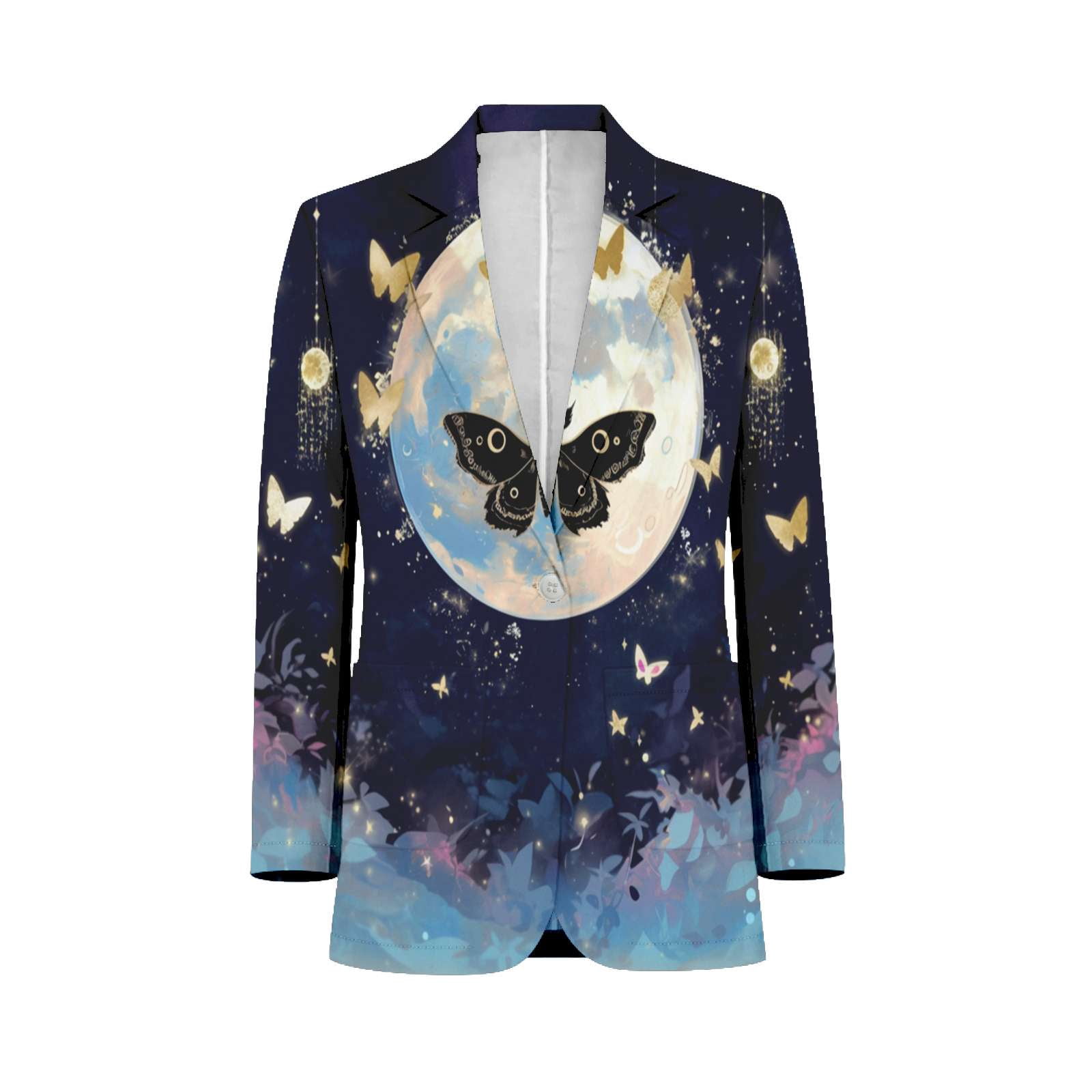 Death Moth Moon Mens Suits Shawl Collar Slim Fit Suit Mens Groom Jacket ...