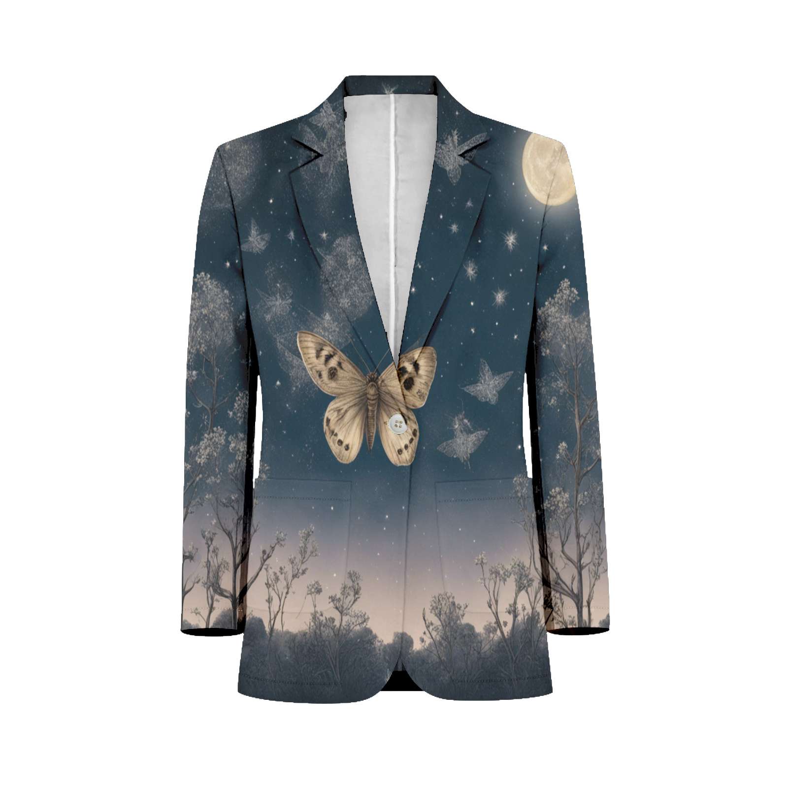 Death Moth Moon Mens Suits Shawl Collar Slim Fit Suit Mens Groom Jacket ...