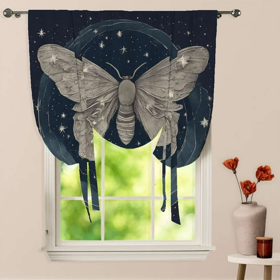 Death Moth Moon Window Curtain for Living Room Roman Curtain Kitchen ...