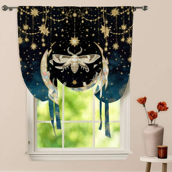 Death Moth Moon Window Curtain for Living Room Roman Curtain Kitchen ...