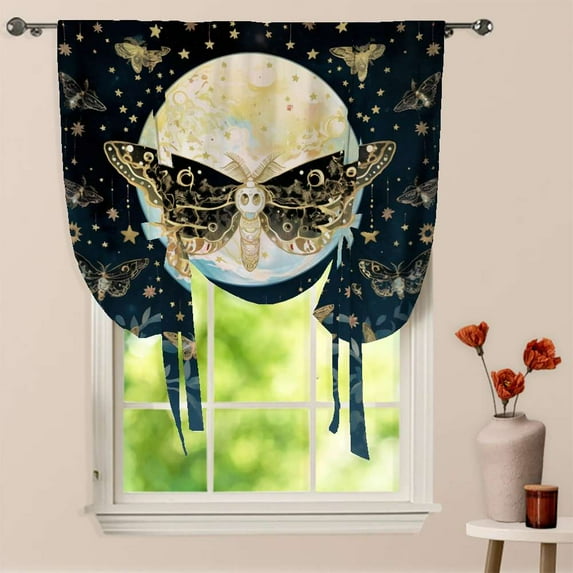 Death Moth Moon Window Curtain for Living Room Roman Curtain Kitchen ...