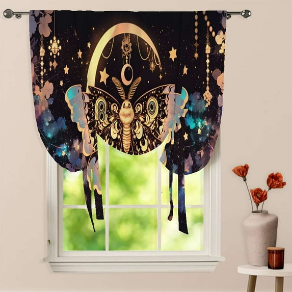 Death Moth Moon Window Curtain for Living Room Roman Curtain Kitchen ...