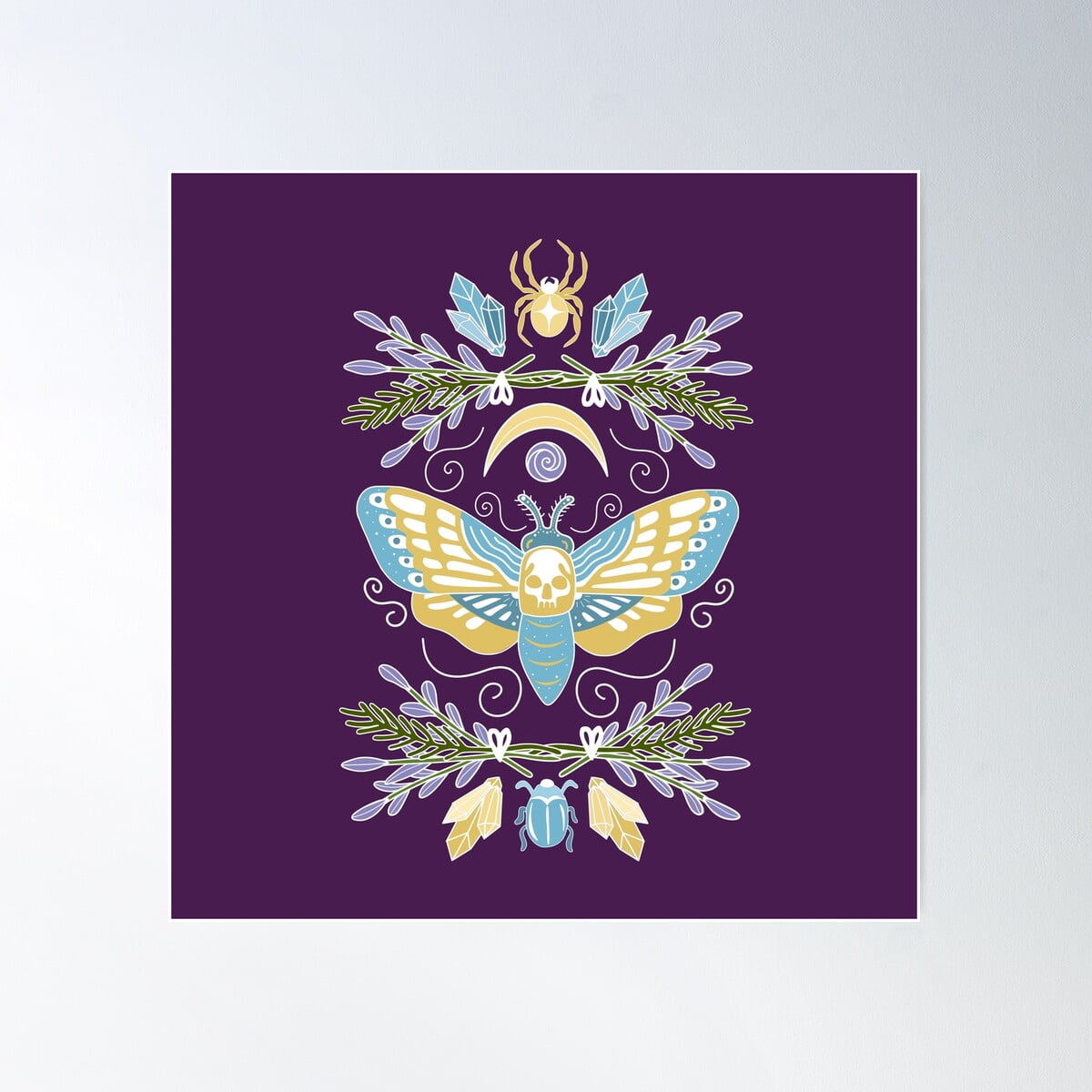 Death Moth Poster Wall Art, Modern Wall Decor For Living Room Bedroom ...