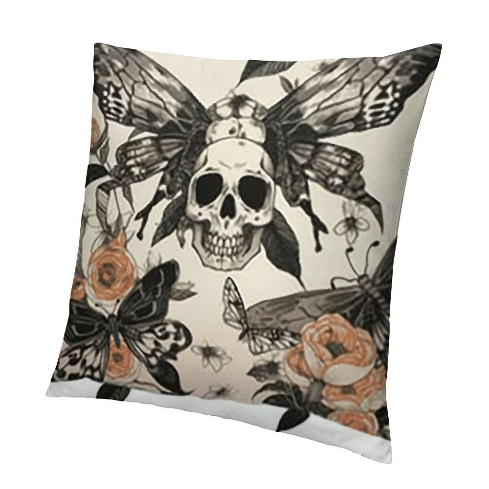 Death Moth Throw Pillow Covers for Boys Girls Adult,Gothic Death Skull ...