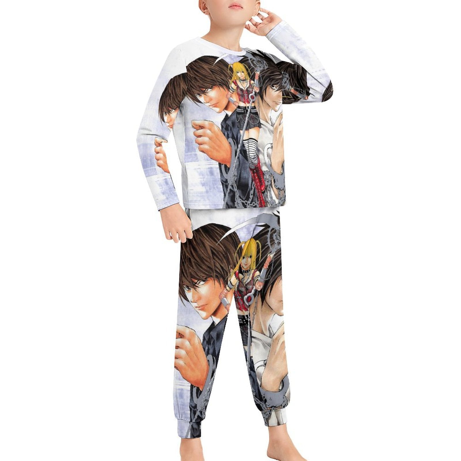 Death N0-te Costumes T Shirt Set Crewneck Tee Shirt Pants Set Cartoon ...