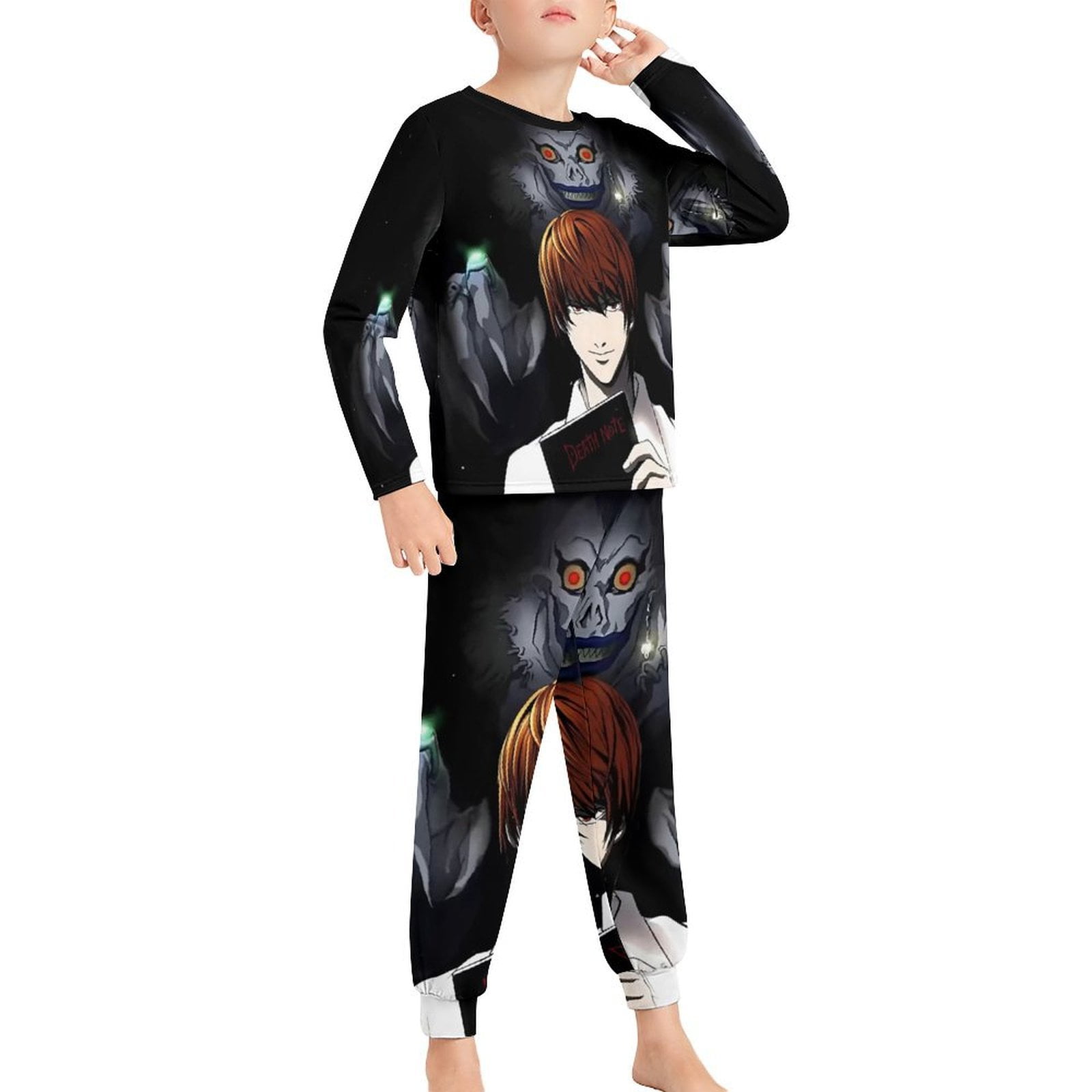 Death N0-te Costumes T Shirt Set Crewneck Tee Shirt Pants Set Cartoon ...