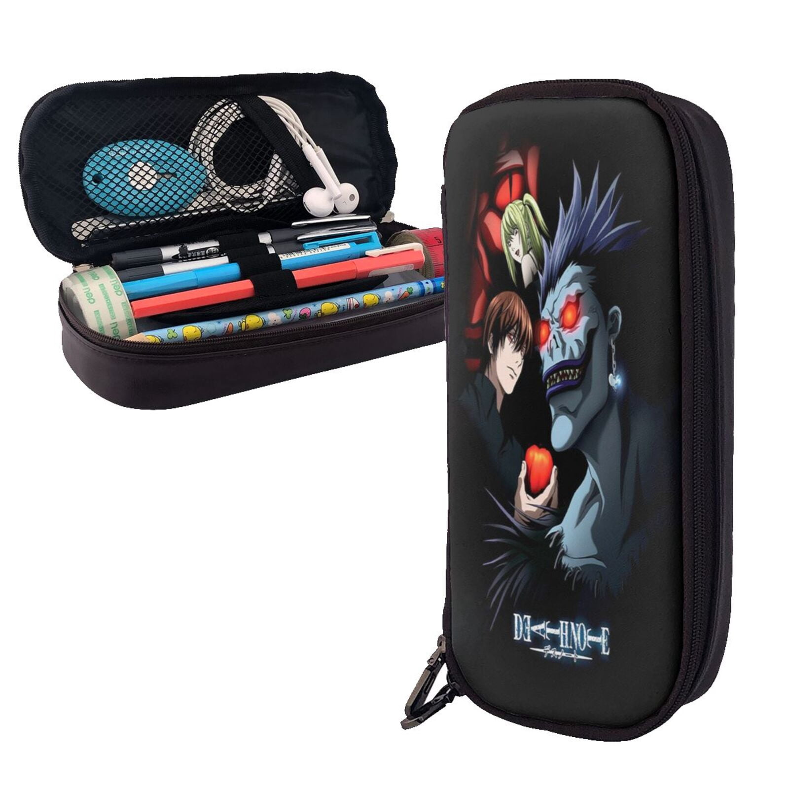 Death N0-te Leather Pencil Case Portable Pen Bag Pouch with Zipper ...