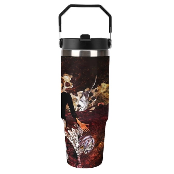 Death N0-te Tumbler with Lid Straw Top Handle 30oz Leakproof Vacuum ...