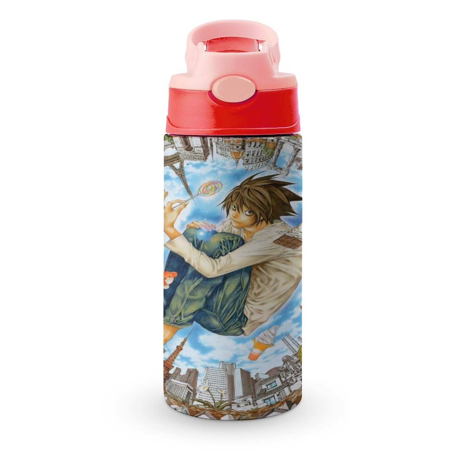 Death N0-te Water Bottle with Straw Lid Vacuum Insulated Stainless ...