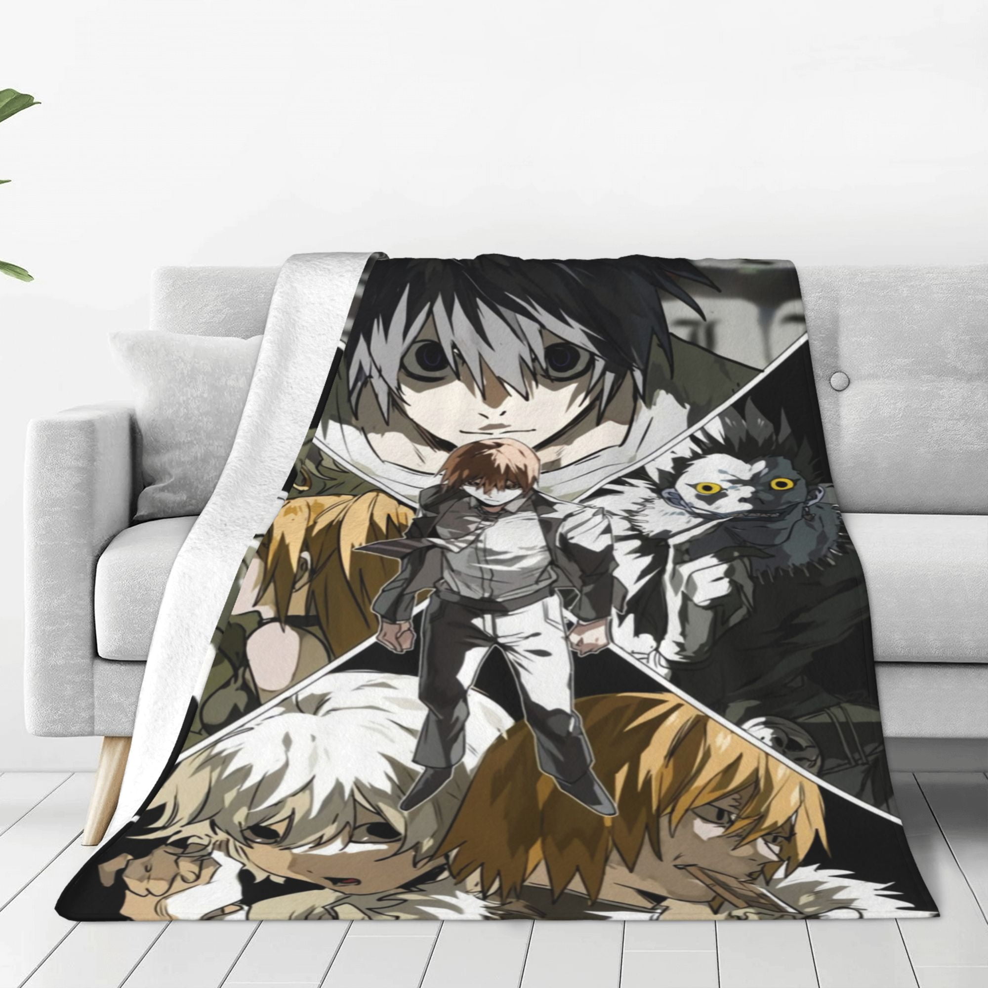 Death Note Anime Throw Blanket Soft Plush Travel Blankets For Bedrooms ...