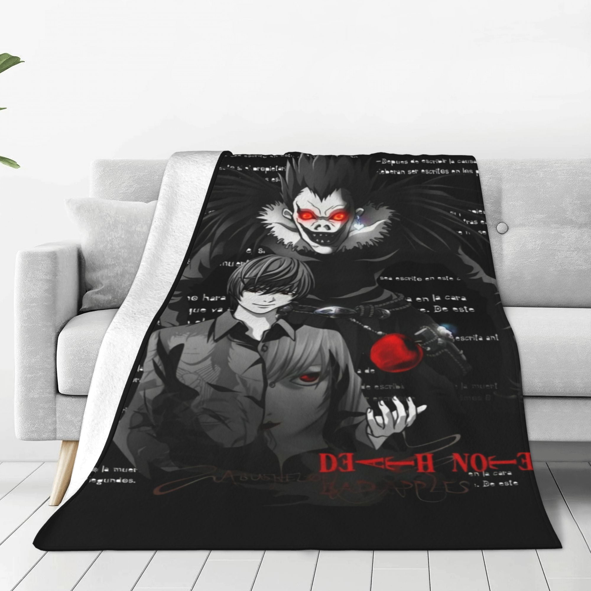 Death Note Anime Throw Blanket Soft Plush Travel Blankets For Bedrooms ...