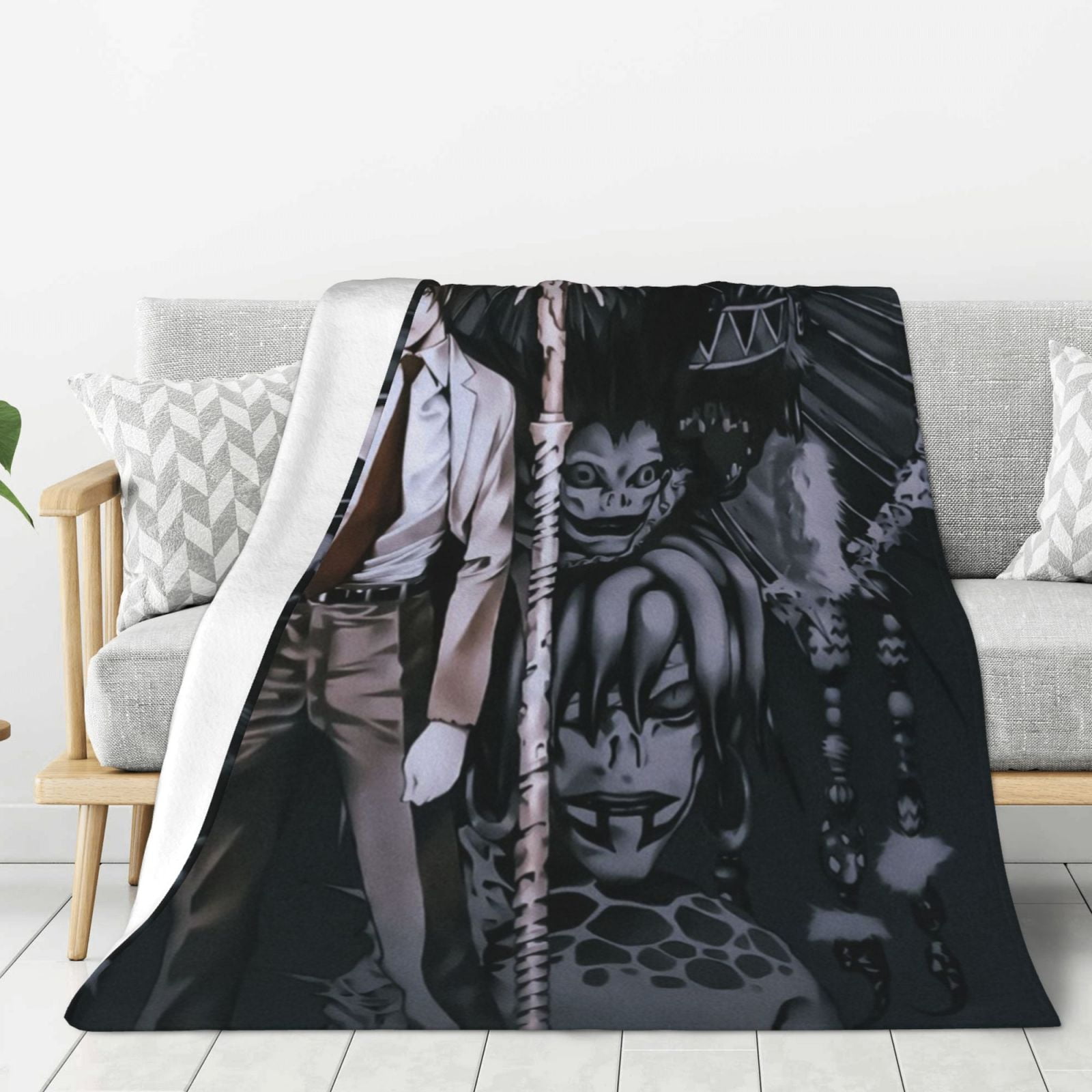 Death Note Bed Blanket Thick Plush Flannel Blanket Warm Fuzzy Throw ...